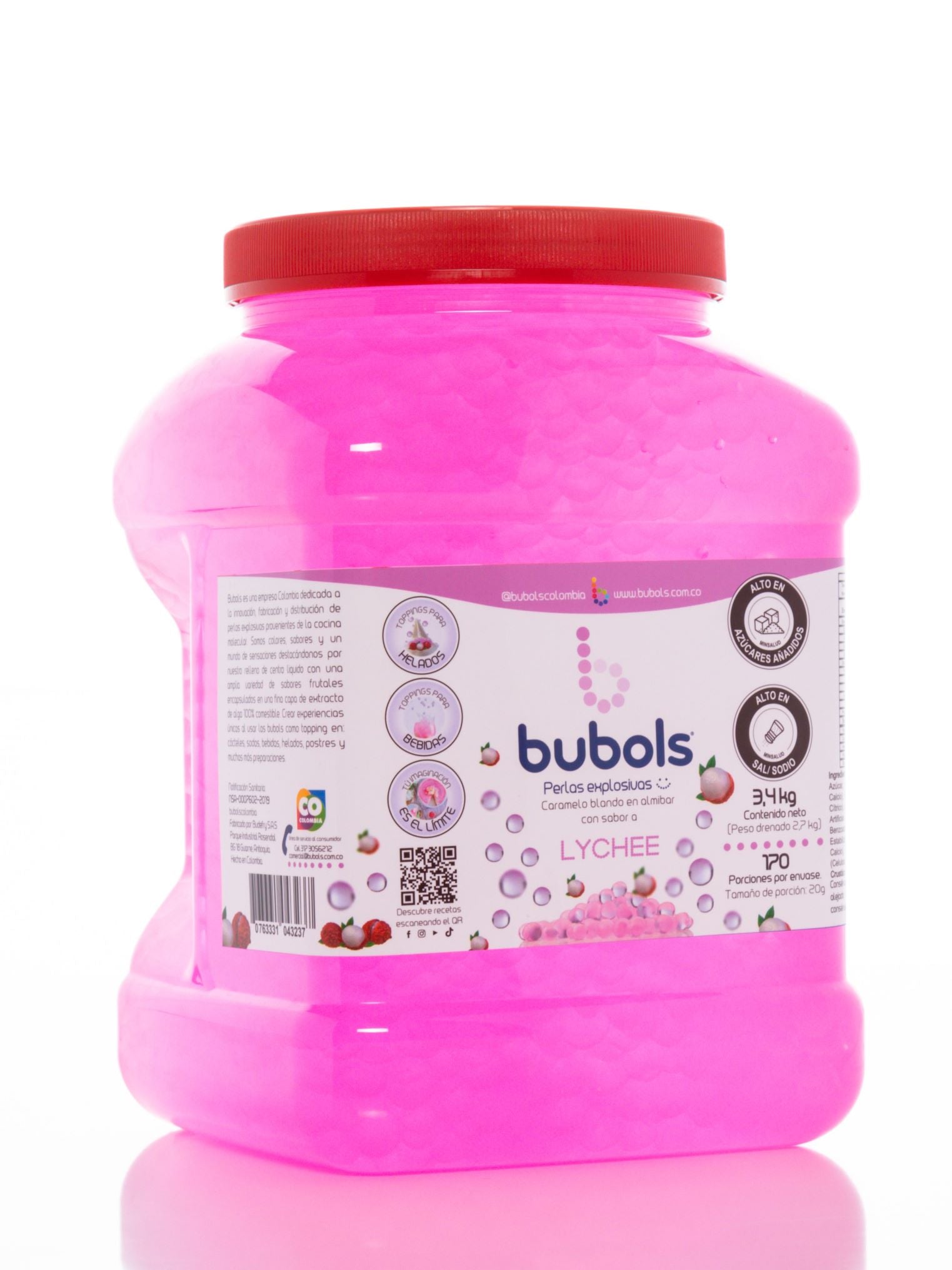 Perlas Explosivas Bubols Sabor A Lyche X 3400 G Perlas Explosivas